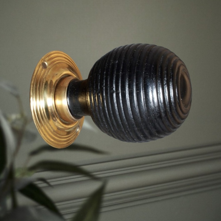 Solid Large Ebonised Beehive Door Knob